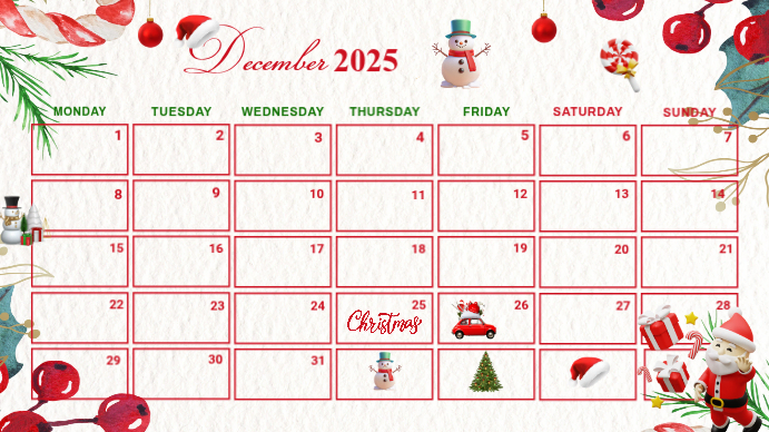 White List-based December Calendar Presentation (16:9) Template ...