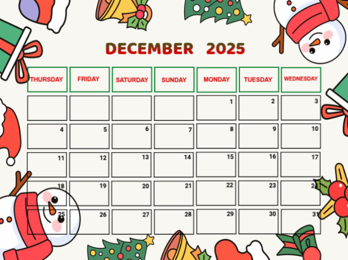 White List-based December Calendar Presentation Template | PosterMyWall