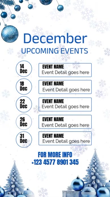 White List-based December Upcoming Events Instagram Story Template ...