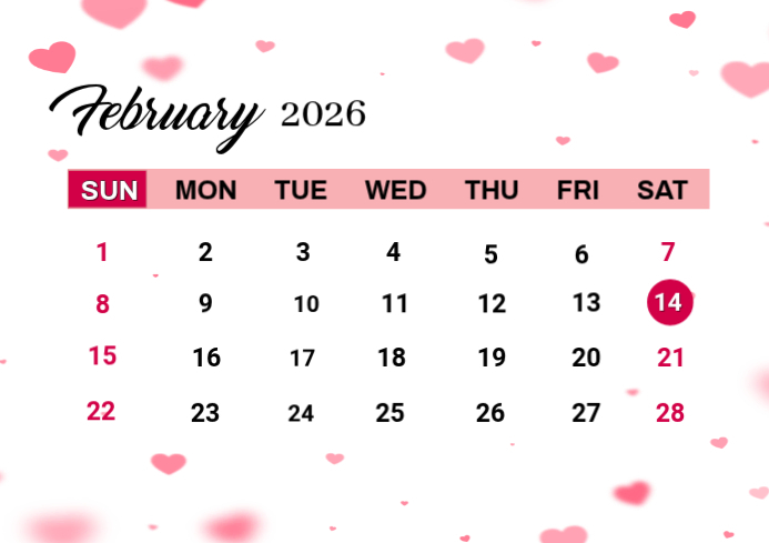White List-based February Calendar A4 Template | PosterMyWall