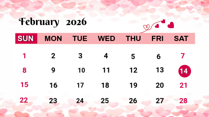 White List-based February Calendar Digital Display (16:9) Template ...