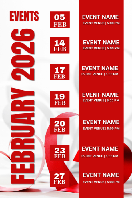 White List-based February Events Poster Poster Template | PosterMyWall