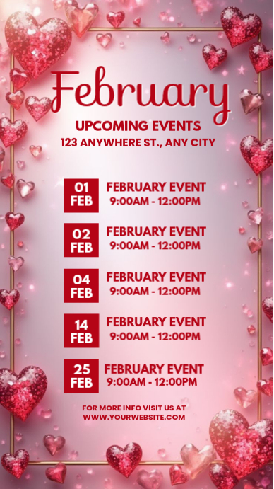 White List-based February Upcoming Events Instagram Story Template ...