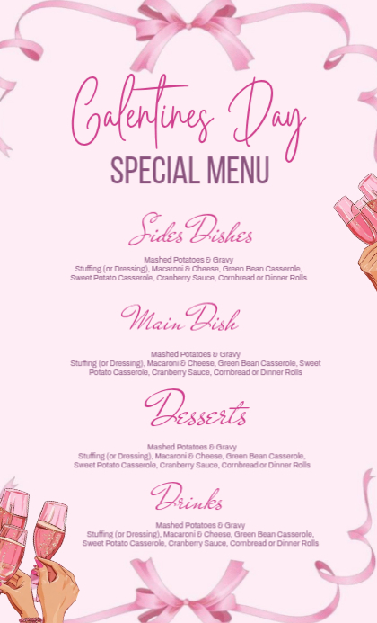 White List-based Galentines Day Special Menu Us Legal Template ...