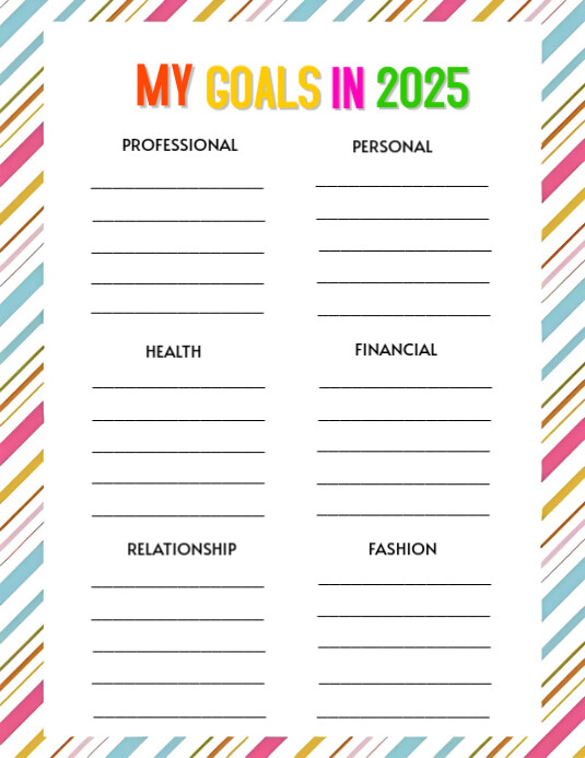 White List-based Goal Planner Template Flyer (us Letter) | PosterMyWall