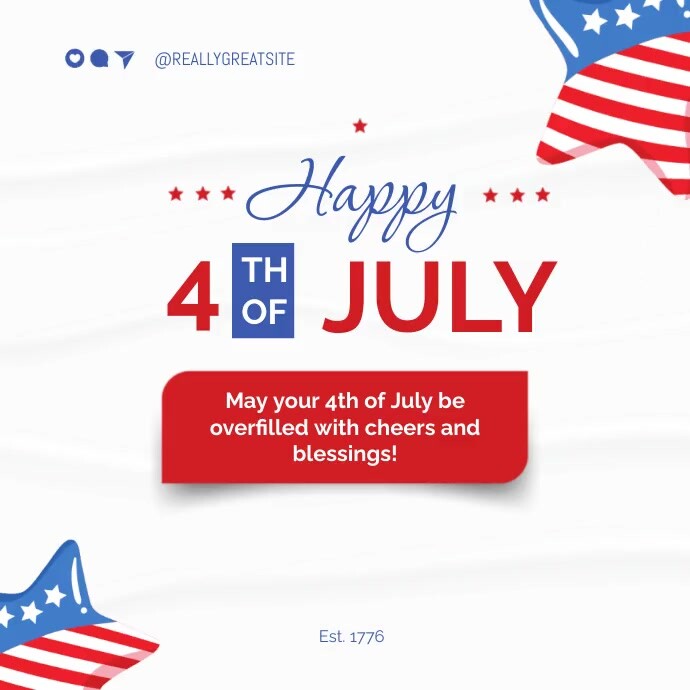 White List-based Happy 4th Of July Blue And R Template | PosterMyWall