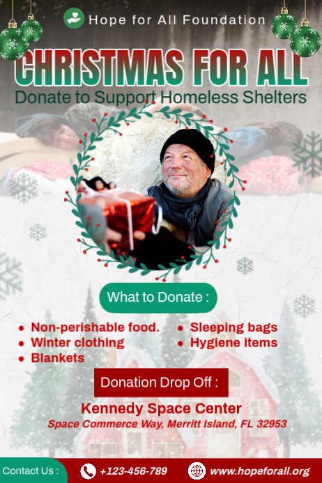 White List-based Homeless Shelter Donate 2024 Poster Template ...