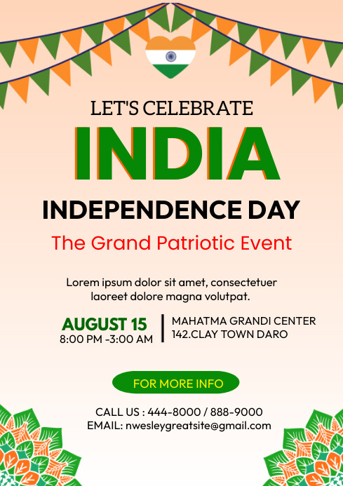 Copy of White List-based India Independence Day A4 | PosterMyWall