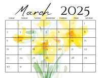 March 2025 Calendar Template | PosterMyWall