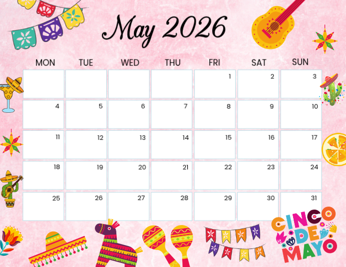 White List-based May 2026 Calendar Flyer (us Letter) Template ...