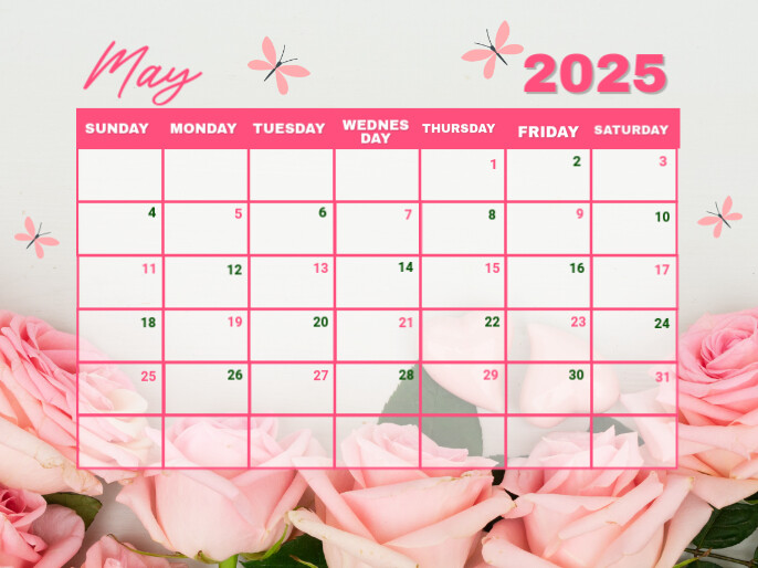 Copy of White List-based May Calendar Presentation | PosterMyWall
