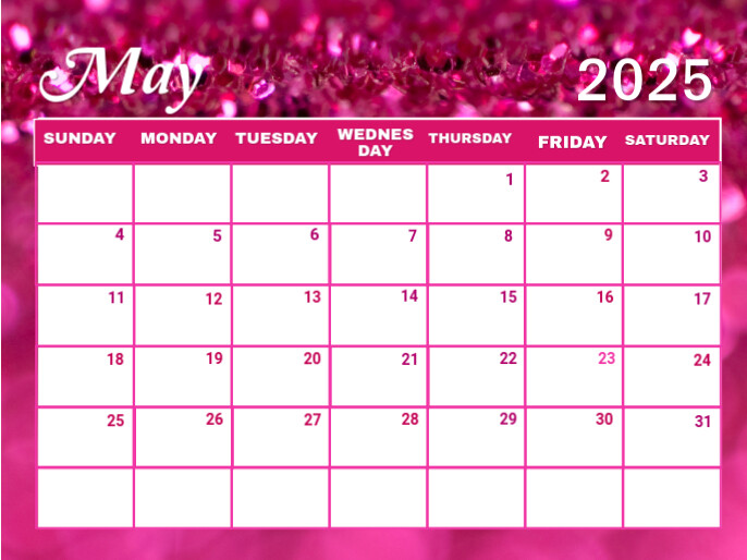 White List-based May Calendar Presentation Template | PosterMyWall