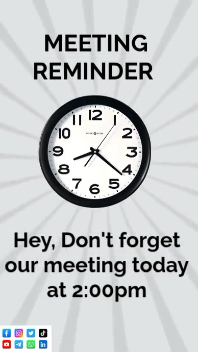 Plantilla de White List-based Meeting Reminder Instagram Reel ...