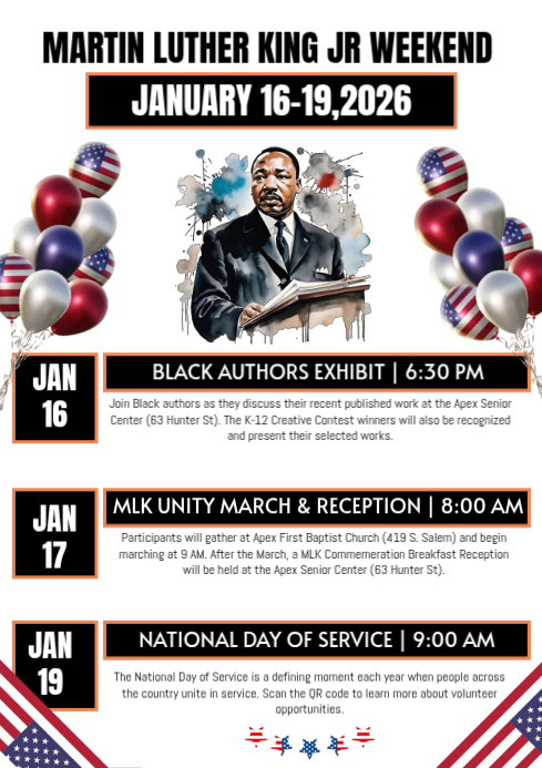 White List-based Mlk Weekend Event Schedule List A4 Template | PosterMyWall