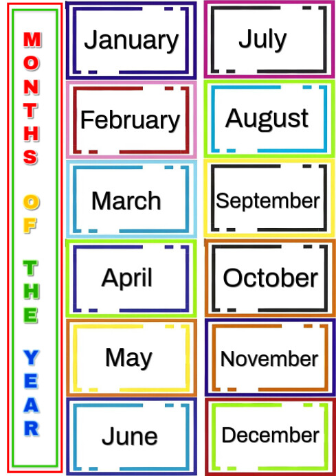 White List-based Month Of The Year Chart A4 Template | PosterMyWall