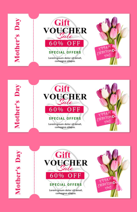 White List-based Mother's Day Gift Voucher Tabloid Template | PosterMyWall