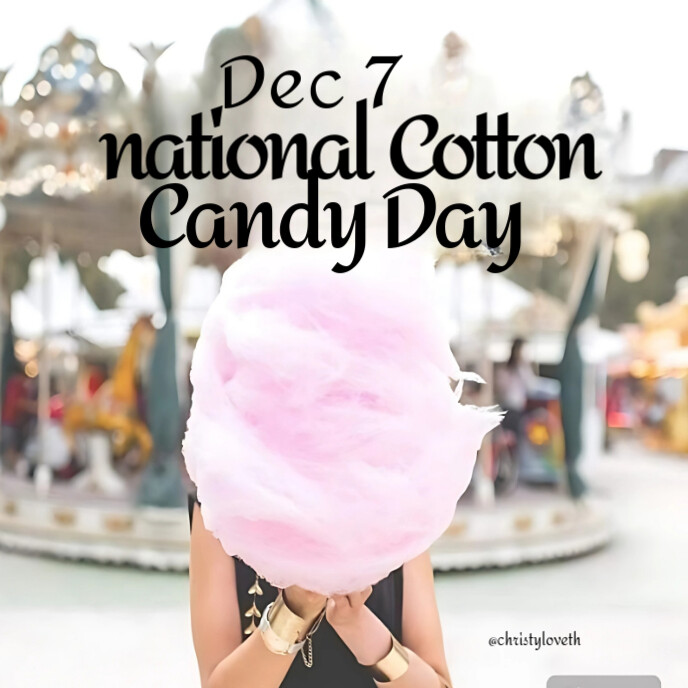 White List-based National Cotton Candy Day Album Cover Template ...