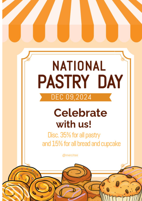 White List-based National Pastry Day A4 Template | PosterMyWall