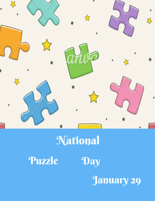 White List-based National Puzzle Day Flyer (us Letter) Template ...