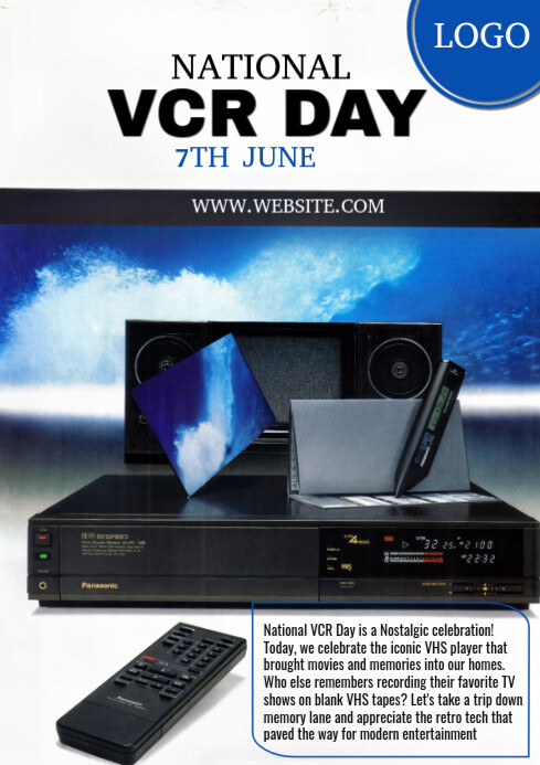 White List-based National Vcr Day Celebration A3 Template | PosterMyWall