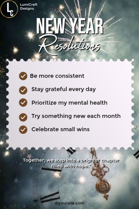 White List-based New Year Resolution List Poster Template | PosterMyWall