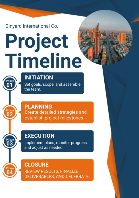 Copy of White List-based Project Timeline A4 | PosterMyWall