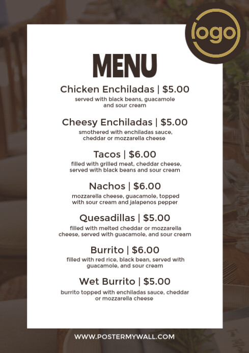 Copy of White List-based Restaurant Food Menu Card A4 | PosterMyWall