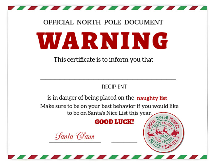 White List-based Santa Naughty List Flyer (us Letter) Template ...