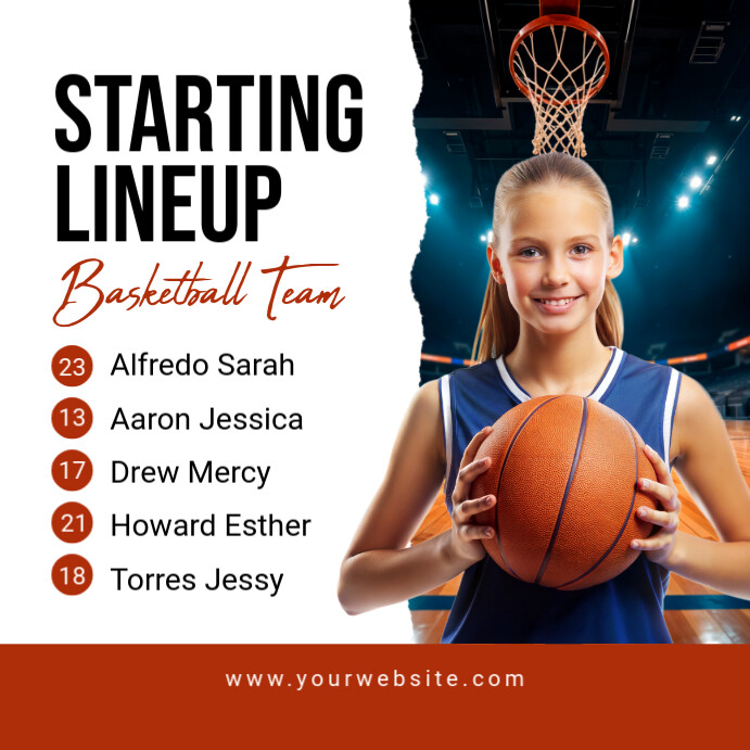 White List-based Starting Lineup Instagram Post Template | PosterMyWall