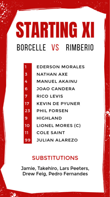 Copy of White List-based Starting Xi Instagram Story | PosterMyWall