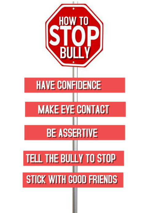 White List-based Stop The Bully Poster Template | PosterMyWall