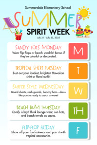 White List-based Summer Spirit Week Poster Template | PosterMyWall