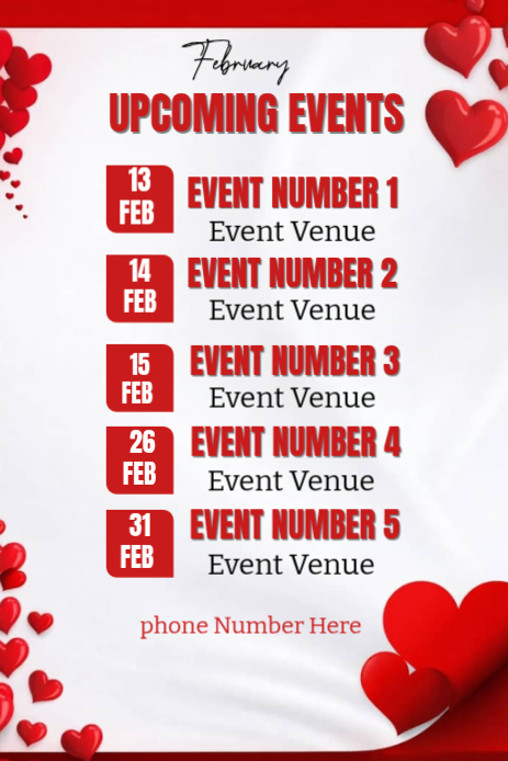 Plantilla de White List-based Upcoming Events Pinterest Graphic ...