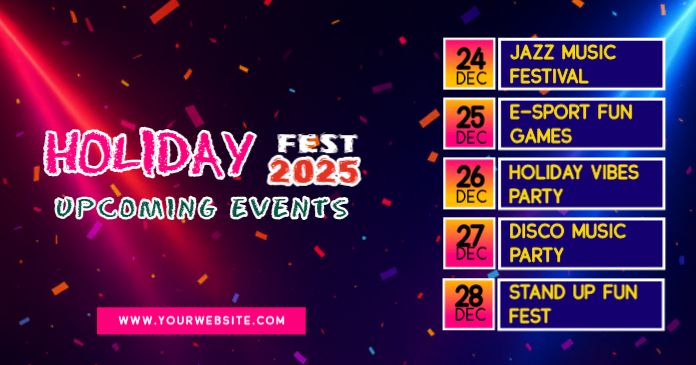 Modèle White List-based Upcoming Holiday Events Facebook Shared Image ...