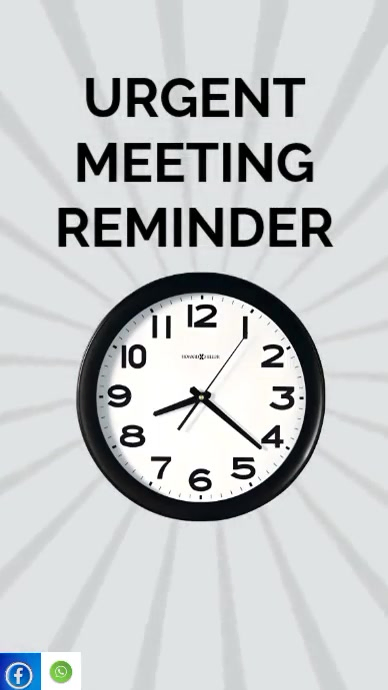 White List-based Urgent Meeting Reminder Instagram Reel Template ...