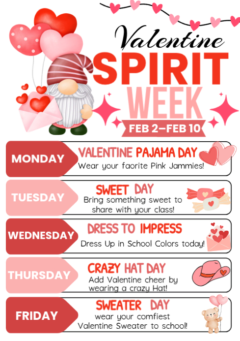 White List-based Valentine's Day Spirit Week A4 Template | PosterMyWall
