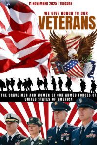 White List-based Veterans Day Poster Template | PosterMyWall