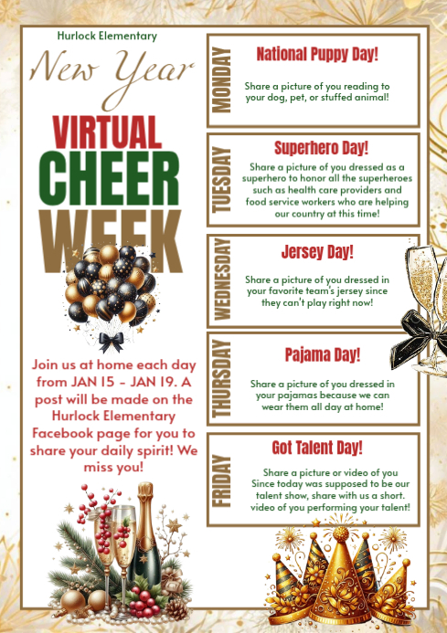 White List-based Virtual Spirit Week Events A4 Template | PosterMyWall