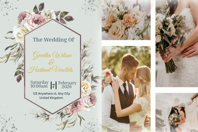 White List-based Wedding Invitation Poster Template | PosterMyWall