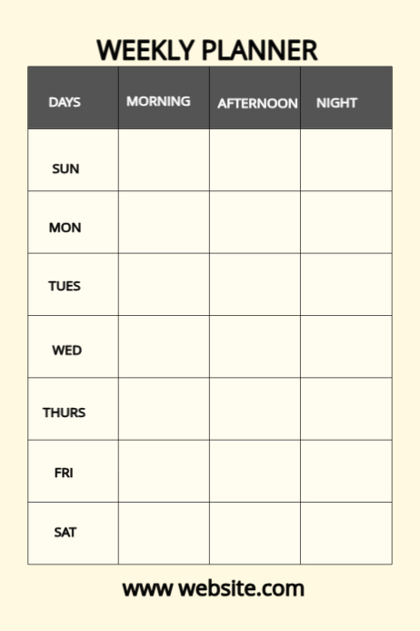 White List-based Weekly Planner Poster Template | PosterMyWall