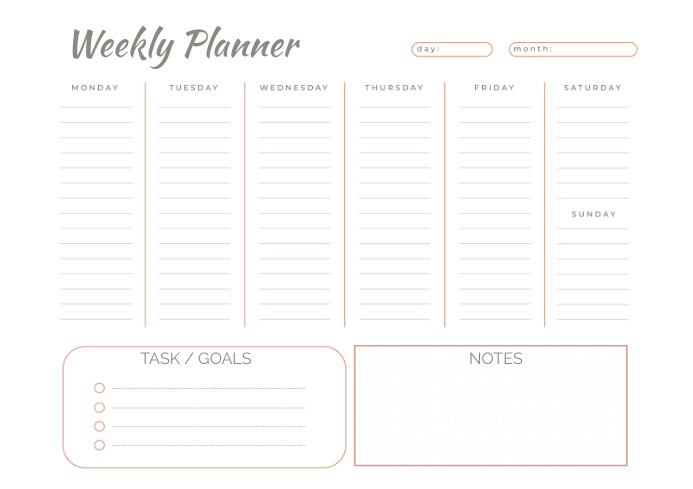 White List-based Weekly Planner Poster Template | PosterMyWall