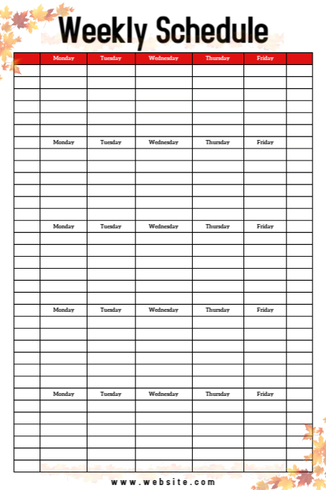 White List-based Weekly Schedule Poster Template | PosterMyWall