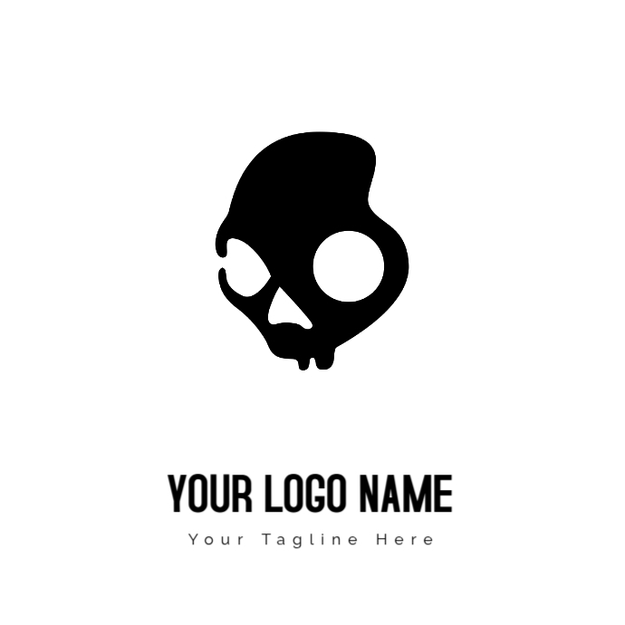 White Logo Skullcandy Business Logo Template | PosterMyWall