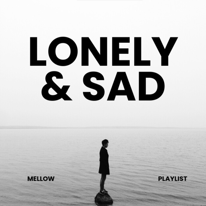 White Lonely & Sad Album Cover Template | PosterMyWall