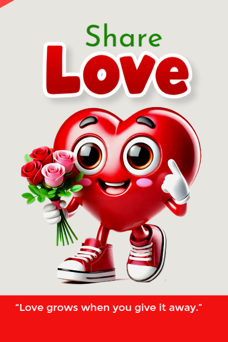 White Love and Sharing Poster Template | PosterMyWall