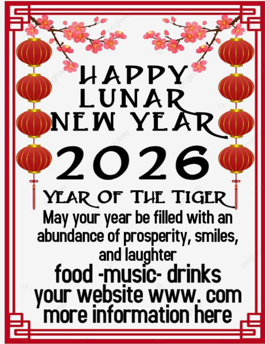White Lunar New Year Celebration Flyer Template | PosterMyWall