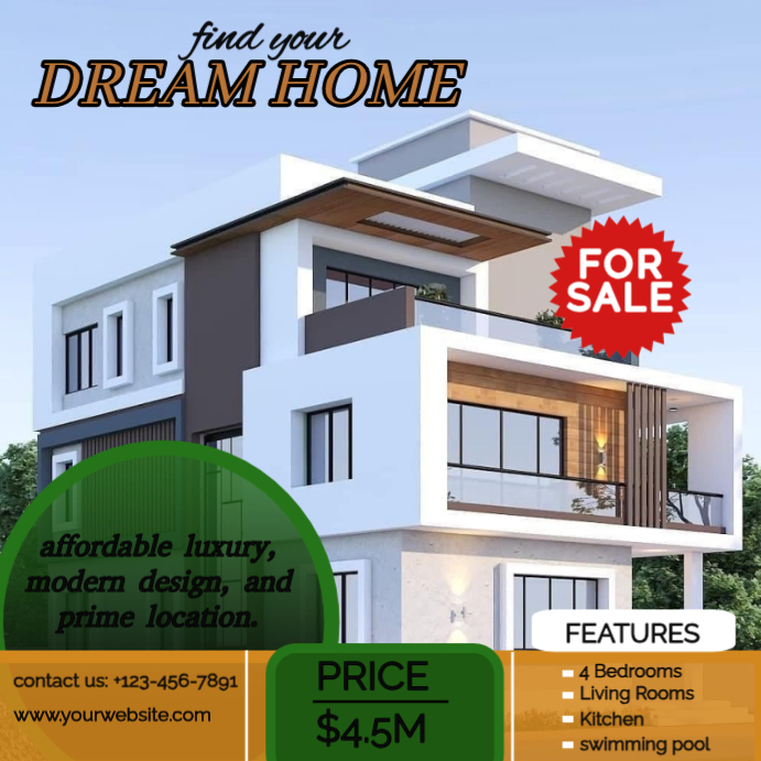 White Luxury housing estate flyer Template | PosterMyWall