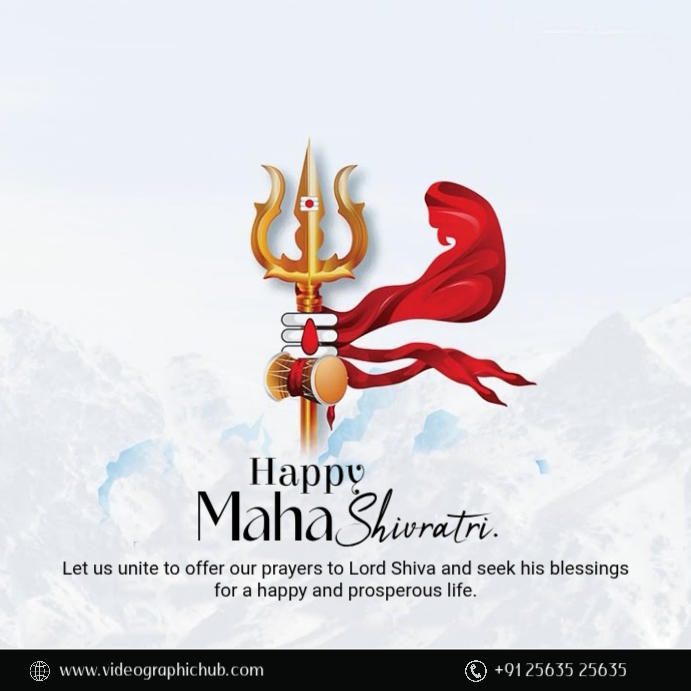White Maha Shivratri Celebration Instagram Post Template | PosterMyWall