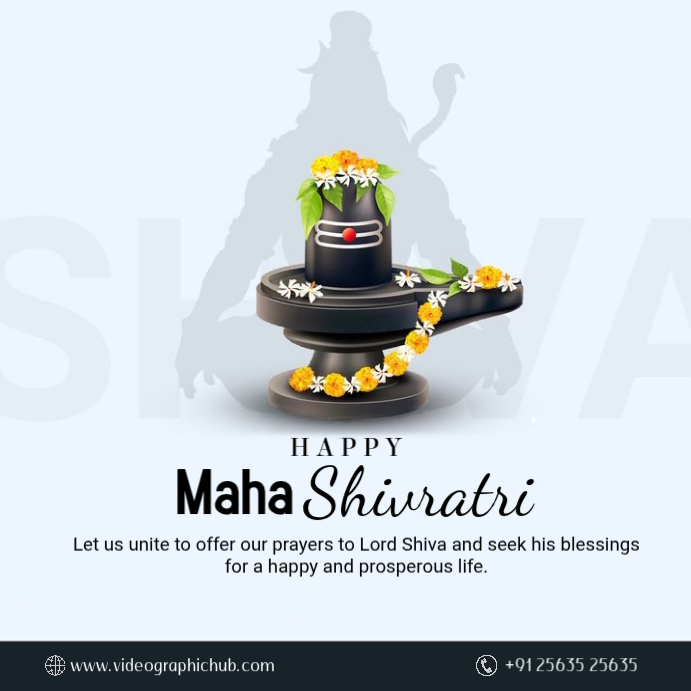 White Maha Shivratri Instagram Post Template | PosterMyWall