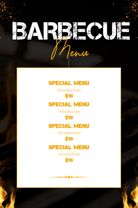 White Maksimalis Barbecue Menu Poster Template | PosterMyWall